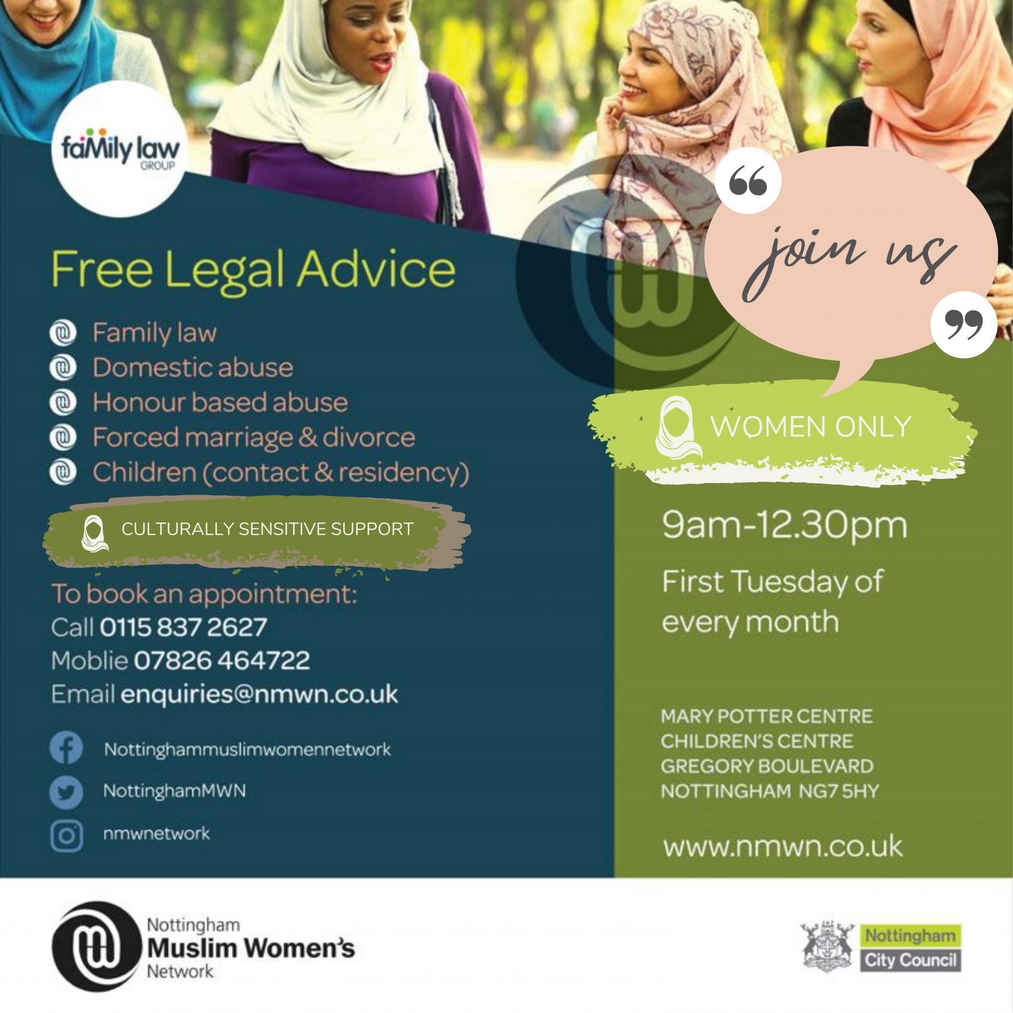Legal surgeries – Nottingham Muslim Women's Network